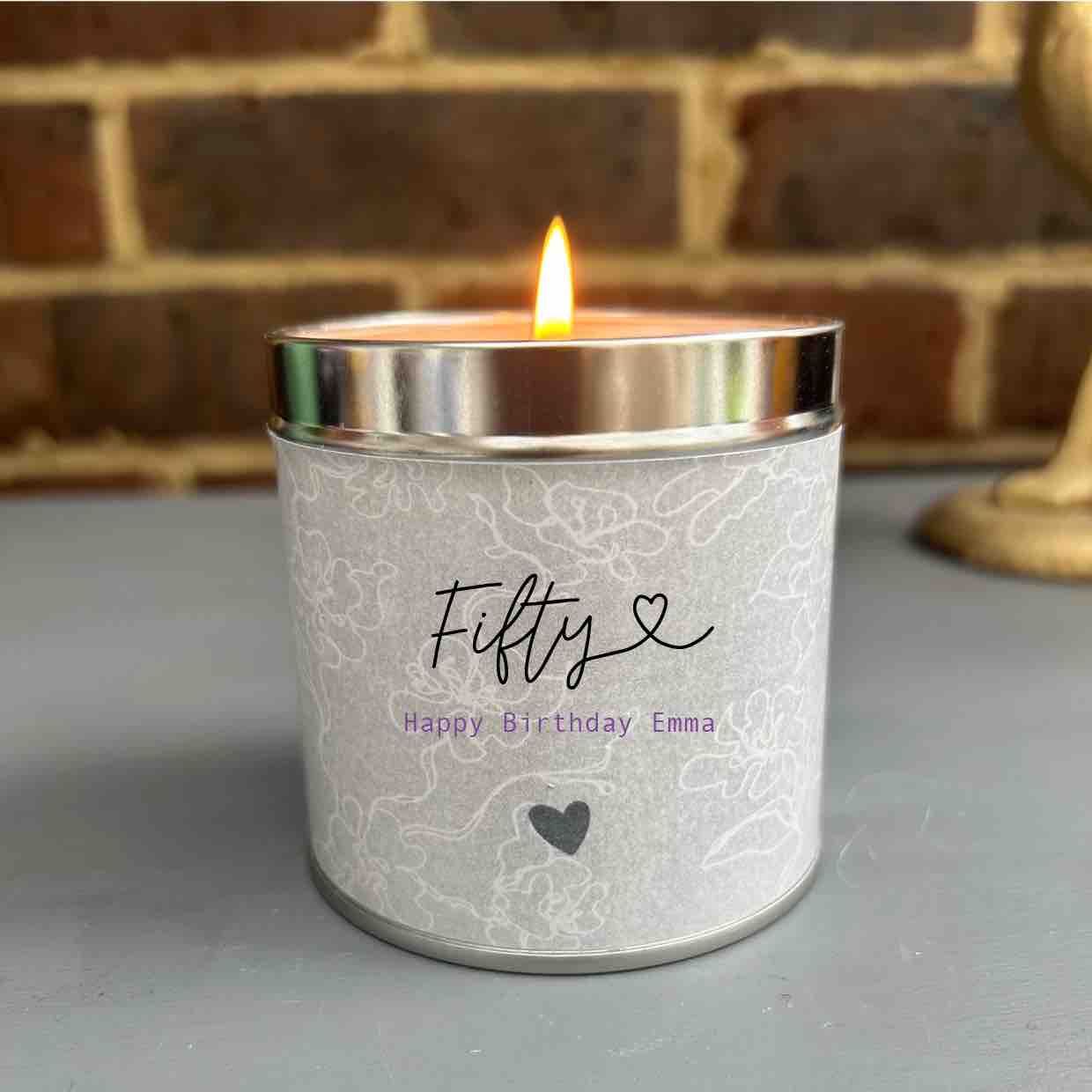 50th Birthday Candle - Pink Strawberry